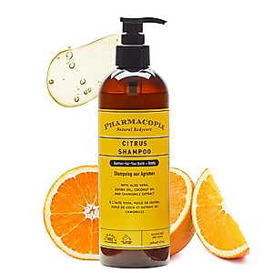 Pharmacopia Citrus Shampoo - Natural Hair Care with Plant Based & Organic Ingredients Aloe Vera, Jojoba Oil, Coconut Oil, and Chamomile Extract - Vegan, Cruelty Free, No Parabens or Sulfates, 16 oz