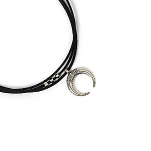 fxmimior Women Black Moon Crescent Pendant Choker Sexy Rock Handmade Bohe Necklace Women Accessories
