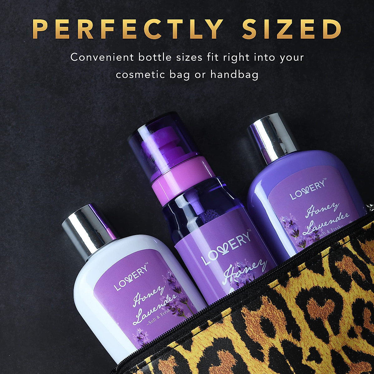 Bath and Body Gift Set for Women & Men, Honey Lavender Home Spa Set With Natural Extracts, Vitamin E, Shea Butter - Shower Gel, Body Lotion, Body Mist, Personal Self Care Kit, Body Care Travel Set