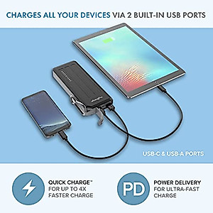 myCharge Portable Charger Waterproof USB C Power Bank Adventure 20100mAh Internal Battery / 18W Turbo Fast Charging Rugged Outdoor External Battery Pack Backup for Apple iPhone, iPad, Android