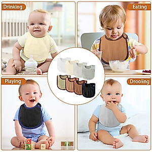 Aolso 8PCS Muslin Baby Drooling Bibs, Baby Bibs for Infants Girls & Boys, Baby Bandana Drool Bibs Cotton, Waterproof Cotton Baby Bibs, 6 Absorbent Layers Muslin Bibs for Drooling and Teething