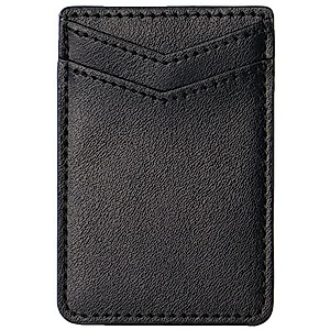 Fulgamo 2Pack Phone Wallet,Leather Phone Card Holder Adhesive Stick On Credit Card Pocket for Back of Phone Case iPhone and Android-Black