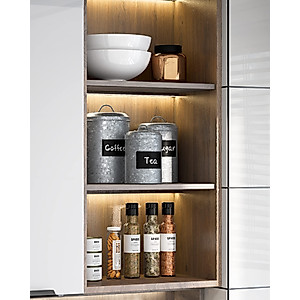 LF LIKEFAIR Farmhouse Kitchen Canisters Set of 3,Food Storage Containers for Home Kitchen, Tea, Herbs, Sugar, Salt, Coffee, Flour, Herbs (Silver)