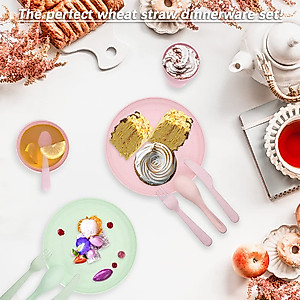 FULANDL 14Pcs Dinnerware Sets, Lightweight Healthy Plates, Soup Spoon, Bowls, Cups and Cutlery Sets- Dishwasher & Microwave Safe (Set for 2)