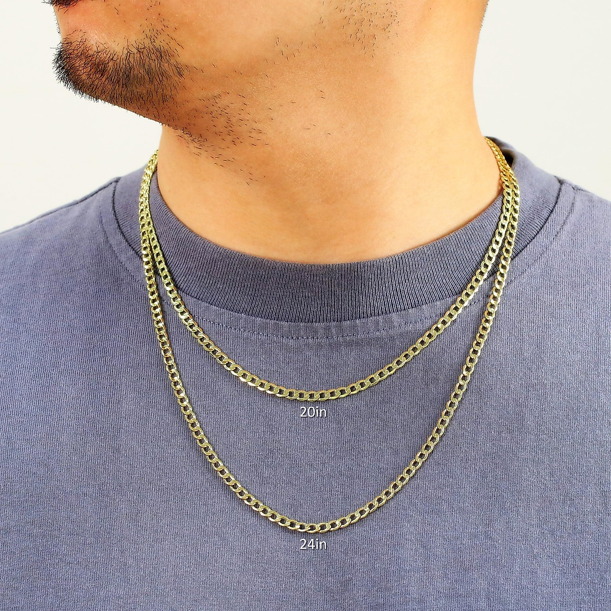 Nuragold 10k Yellow Gold 4.5mm Cuban Curb Link Chain Pendant Necklace, Mens Womens Jewelry 16" 18" 20" 22" 24" 26" 28" 30"