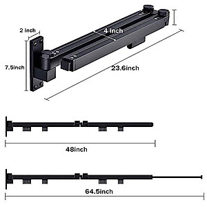 ZXFF Wall-Mounted Clothes Drying Rack, Suitable for Indoor and Outdoor Telescopic Clothes Poles, Can Be Rotated 180° Left and Right to Save Space (Color : A)