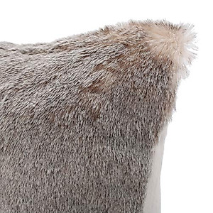 GDF Studio Ellison Faux Fur Throw Pillow, Light Brown
