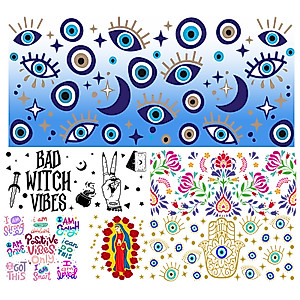 UV DTF Cup Wrap for Glass 16oz, 5 Sheetes uvdtf Eyes Transfers Stickers Cup Decals, Rub on Transfers Glass Cup Stickers for Tumbles Crafts, Permanent Adhesive, No Heat Needed