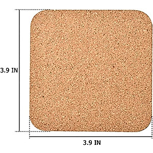 30 Pack Cork Drink Coasters Blank Reusable Absorbent Eco-Friendly DIY Project Tile Craft Board Restaurant Cafe Wedding Supplies and Accessories Home Bar Kitchen Essential (Square)