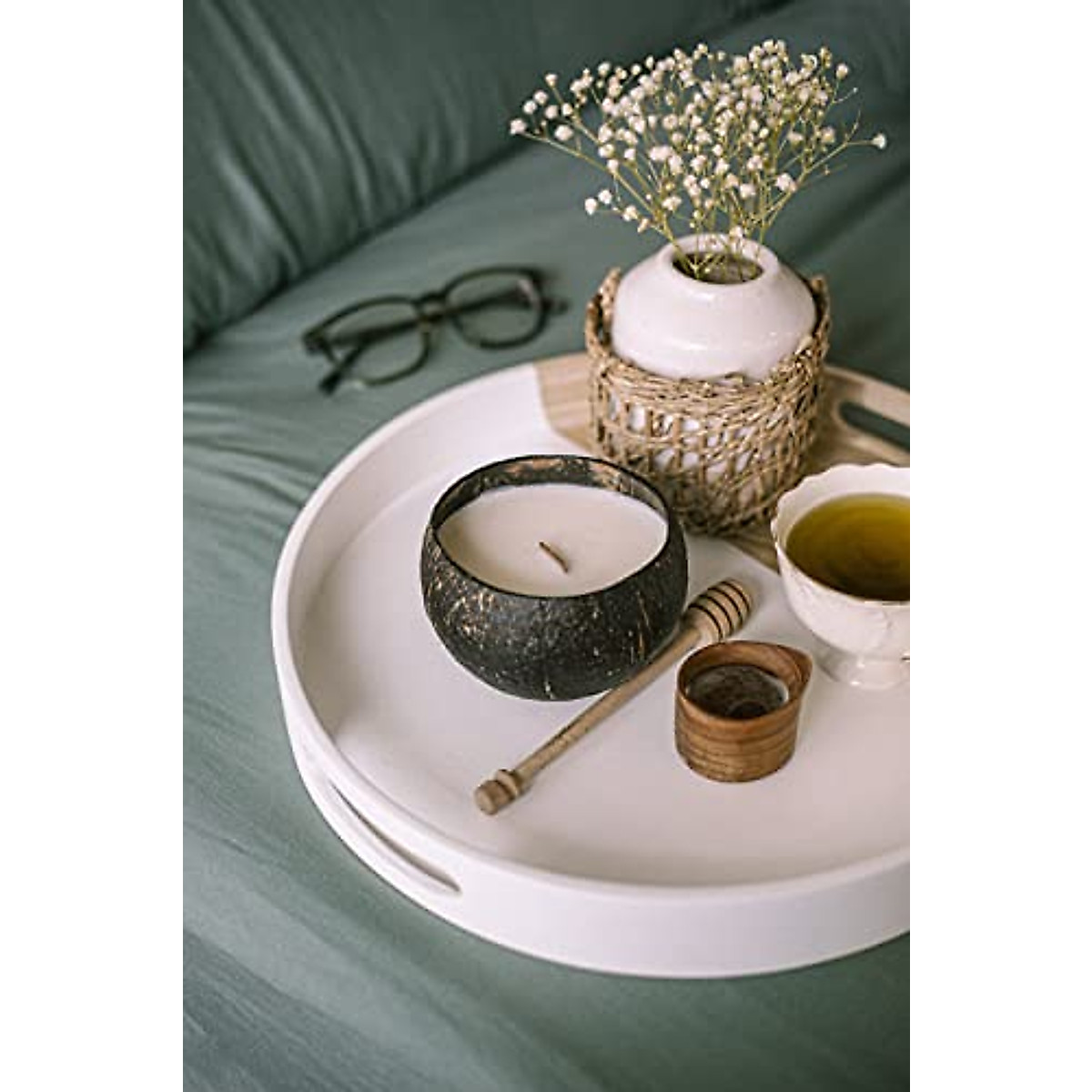 CocoNat, Coconut Bowl Candle for Home Scented Candles, Organic Soy Wax Candle, All Natural Wood Wicked Candle, Aromatherapy Candles, Coco Shell Candle, Eco-Friendly Gift (Coconut)