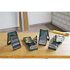 Bosch 2607017071 3 Plus 1 Mini X-Line Set New Drill Bits, Silver/Black