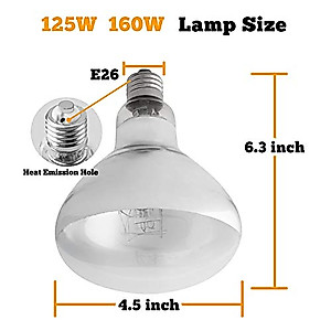 TEKIZOO UVA UVB Sun Lamp High Intensity Self-Ballasted Heat Basking Lamp/Light/Bulb for Reptile and Amphibian (125W)