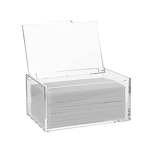 rejomiik Acrylic Dryer Sheet Holder Clear Dryer Sheet Dispenser Container Box with Lid and Anti Scratch Film for Laundry Room Fabric Softener Sheets Storage Organization, Transparent