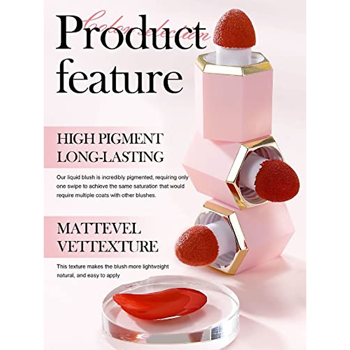 GL-Turelifes Cream Liquid Blush Makeup, Air Cushion Blush for Cheeks, High Pigment, Weightless, Velvet Mousse, Natural-Looking Long Lasting, Dewy Finish, Easy to Blend Blusher (#1 Love Cake)