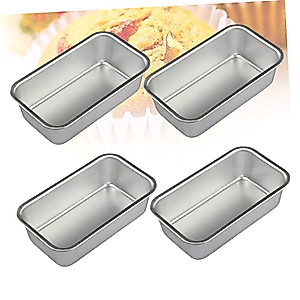 Hemoton 4pcs Bread Baking Tool Loaf Baking Pan Bread Loaf Pans Cookie Tray Metal Dies Mini Loaf Pan Cake Baking Tray Bread Baking Tray Kitchen Supplies Mold Bakeware Cheese Rectangle Cake