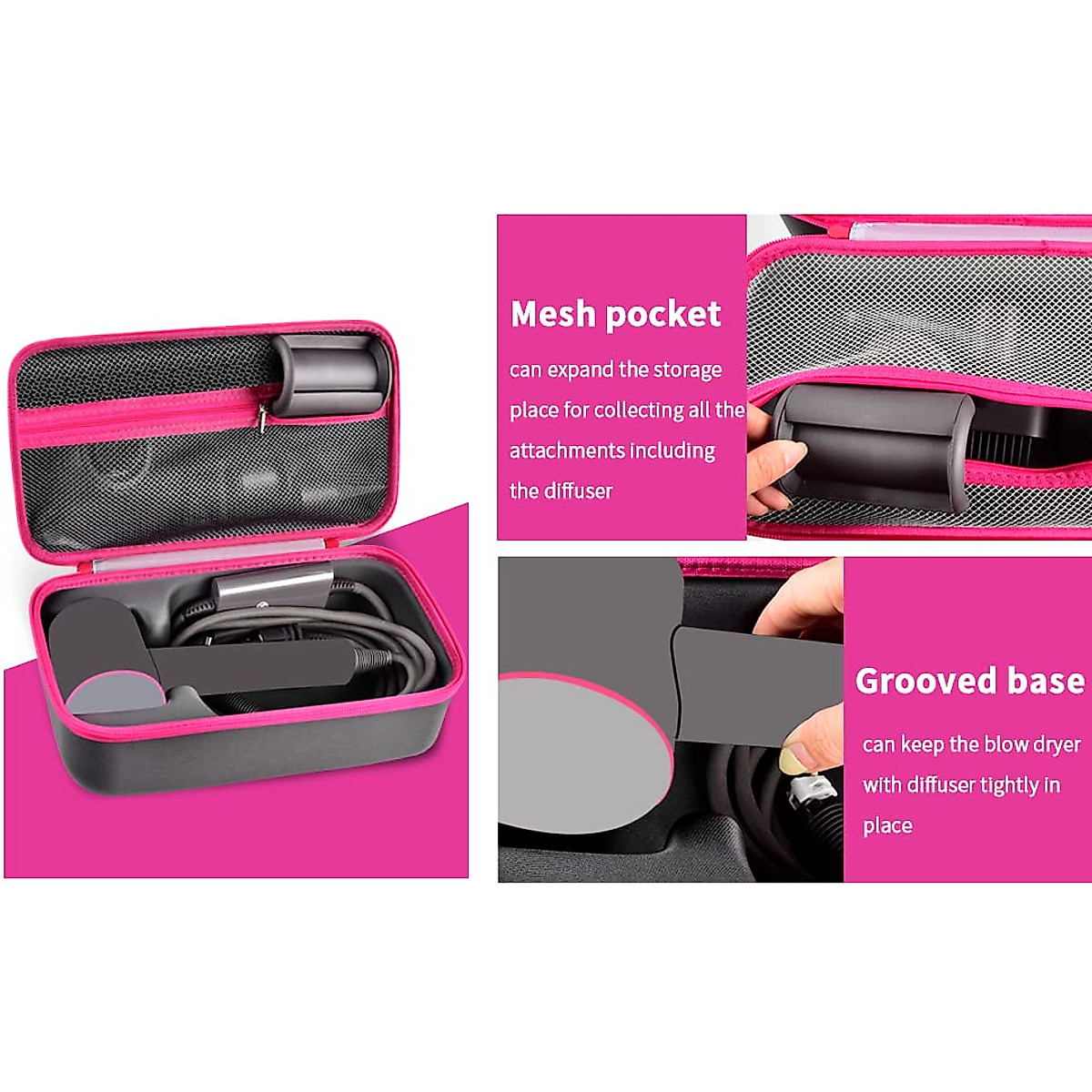 ANKHOH Case Holder Compatible with Dyson Supersonic Hair Dryer, Blow Dryer Storage Bag Fits for Dyson Supersonic Hair Dryer Limited Gift Set Edition and Accessories, Box Only