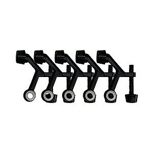 Hinge Pin Door Stop Wall Protector with Rubber Tip, Design House Matte Black Adjustable Door Stoppers, 5-Pack, 189050