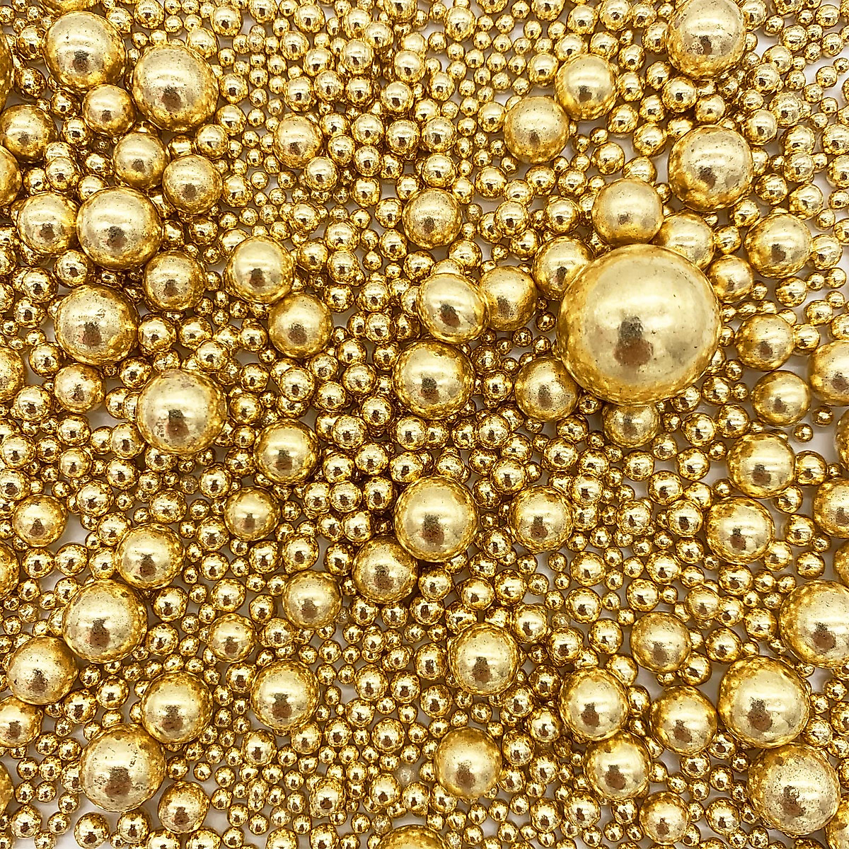 Weraru Bright Gold Pearl Sugar Sprinkles Candy Mixing Size Baking Cake Decorations Cupcake Toppers Cookie Decorating Celebrations Wedding Shower Party Chirstmas Supplies 120g/ 4.2oz