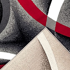 Persian Area Rugs 2305 Gray 8x11 Abstract Area Rug, 8 x 11 ft