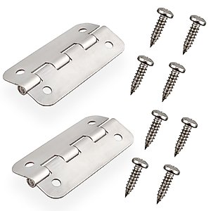 Cornucopia Brands Stainless Steel Replacement Cooler Hinges Compatible w/Igloo Style Ice Chests (Pack of 2 Hinges, 8 Screws)