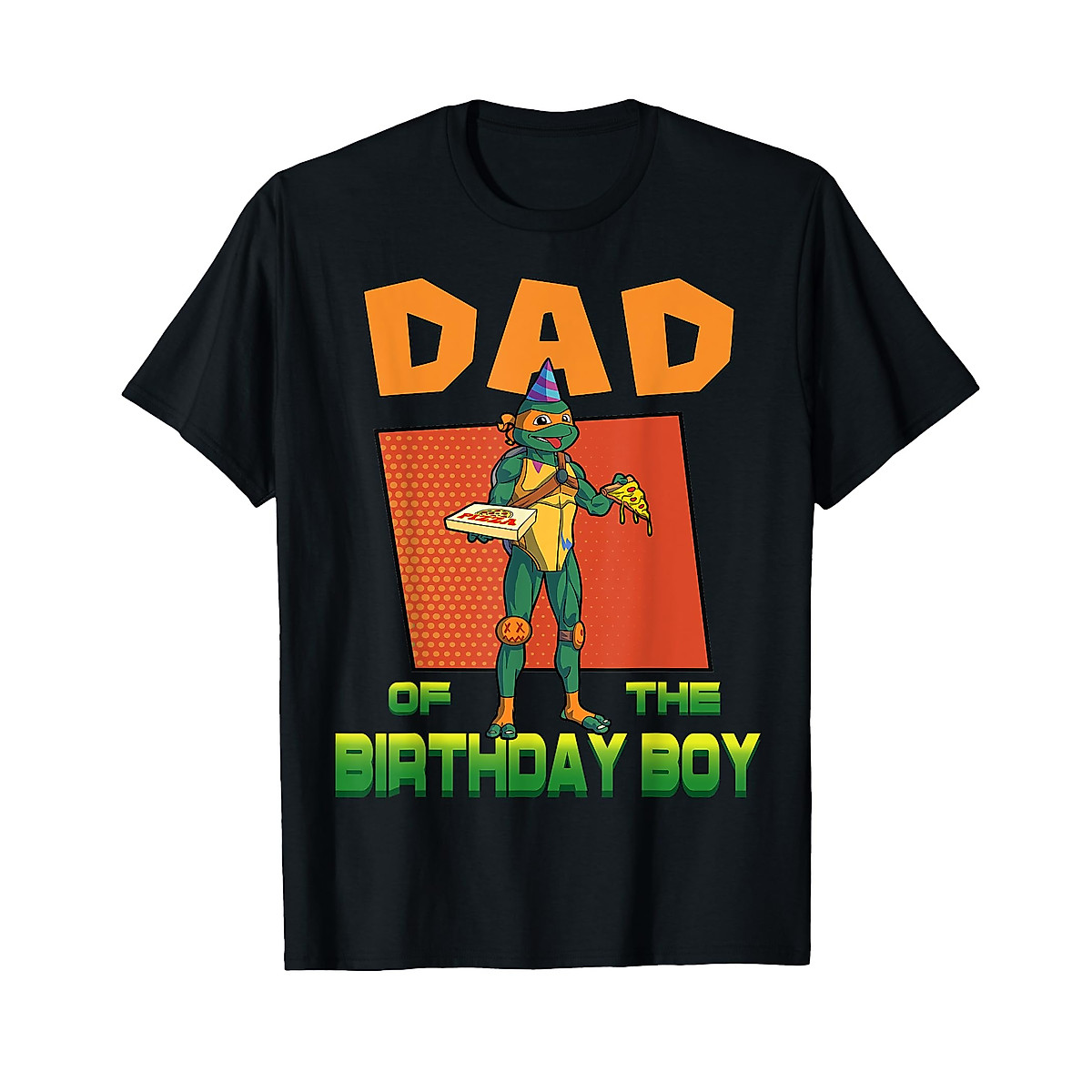 Mademark x Teenage Mutant Ninja Turtles - Mikey Daddy of the Birthday Boy Pizza Theme Party T-Shirt
