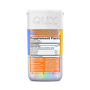 OLLY Beat The Bloat Capsules, Digestive Support Enzymes, Supplement for Women - 25 Count