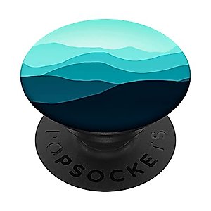 Cool Mountains Abstract Pastel Turquoise Blue Design PopSockets Swappable PopGrip