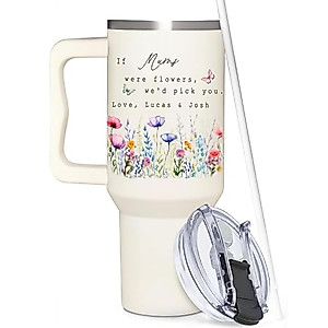 Personalized Custom Mama Tumbler, Mama Tumblers With Handle And Straw, Mothers Day Tumbler Gifts, Mommy Cups, Inspirational Mom Mug, Gifts For Moms