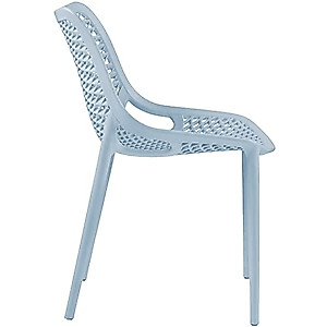 Meridian Furniture 328SkyBlue Modern | Contemporary Patio Dining Chair with Polypropylene Plastic, Weather Resisting for Indoor or Outdoor Use, Set of 4, 20" W x 24.5" D x 33" H, Sky Blue