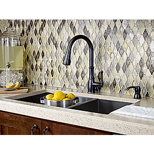 Pfister Wheaton Kitchen Faucet with Pull Down Sprayer and Soap Dispenser, Single Handle, High Arc, Tuscan Bronze Finish, GT529WH1Y, Large