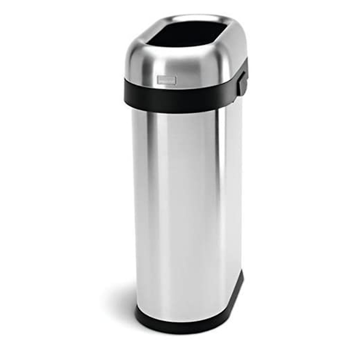 simplehuman 50 Liter / 13.2 Gallon Slim Open Top Trash Can, Commercial Grade Heavy Gauge Brushed Stainless Steel