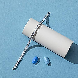 PAVOI 14K Gold Plated Cubic Zirconia Classic Tennis Bracelet | White Gold Bracelets for Women | 4mm CZ, 6.5 Inches