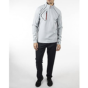 Sunice Allendale Men’s Half Zip Performance Pullover with Thermal Protection (Magnesium/Black, Small)