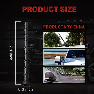 QODOLSI 1 Pack Spiral Antenna 7.1In, Universal Antenna Toppers Waterproof PVC Rubber Flexible Retrofit Antenna, Suitable for Trucks, Cars, SUVs Antenna Replacement (Black), QOTX502BL-1PS