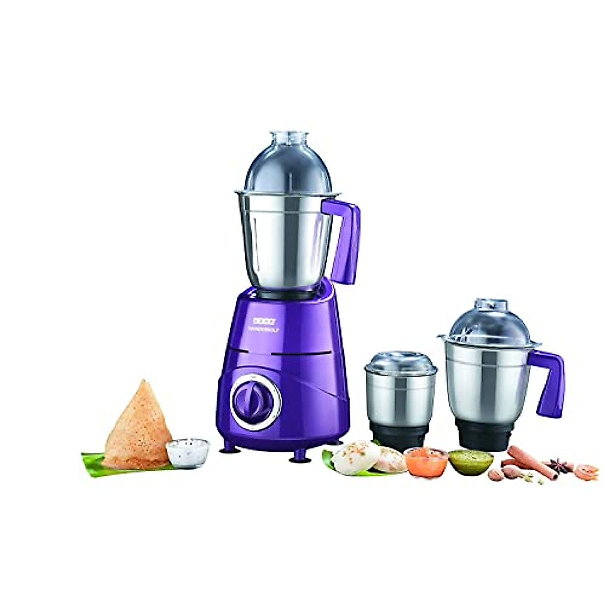 USHA Thunderbolt 800-Watt Copper Motor Mixer Grinder with 3 Jars and 5 Years Motor Warranty with 110V plug usa canada