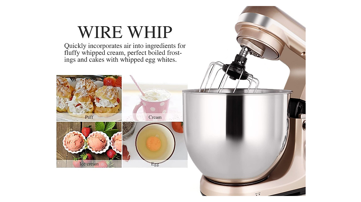 MURENKING 6-Qt Stand Mixer with Timer & 500W Power