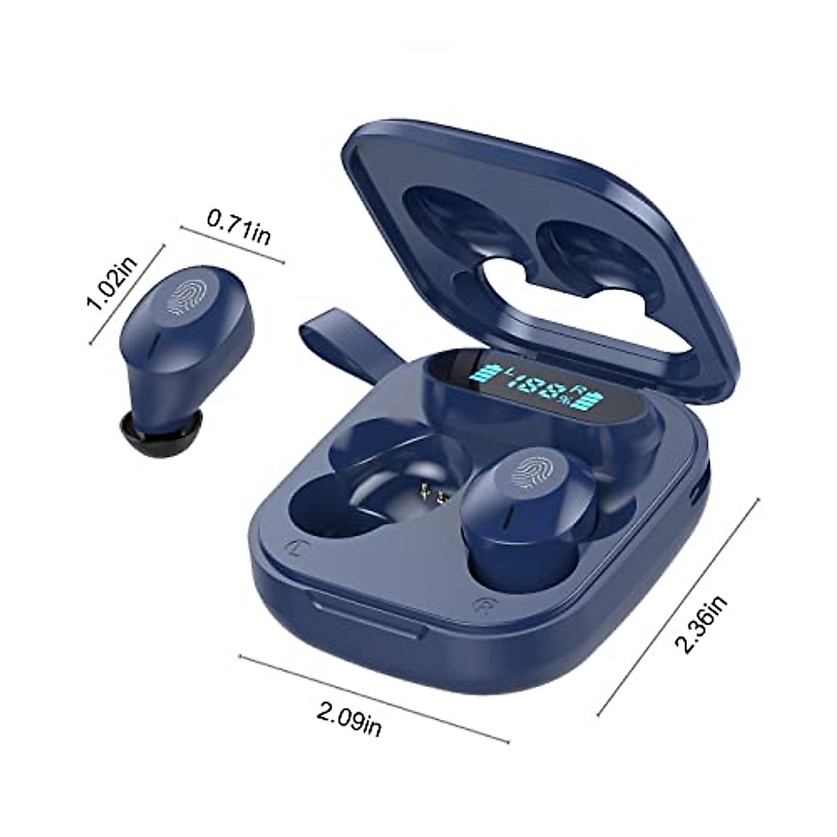 Nsxcdh Bluetooth 5.3 Earbuds, Wireless Headphones with Digital Display, Control Stereo Immersive Premium Sound, Noise Reduction Waterproof Bluetooth Earbuds for Gaming Sports