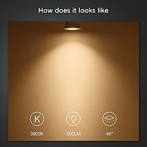 Torkase 10 Pack MR16 LED Bulbs, 5W 12V, GU5.3 Bi-Pin Base, 40 Degree Spot Light, 50-Watt Equivalent, 500-Lumen, Non-Dimmable, 3000K Warm White Landscape Track Lighting