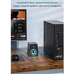 FOINNEX VGA to HDMI Adapter Converter with Audio,(PC VGA Source Output to TV/Monitor with HDMI Connector), Active Male VGA in Female HDMI 1080p Video Dongle adaptador for Computer,Laptop,Projector