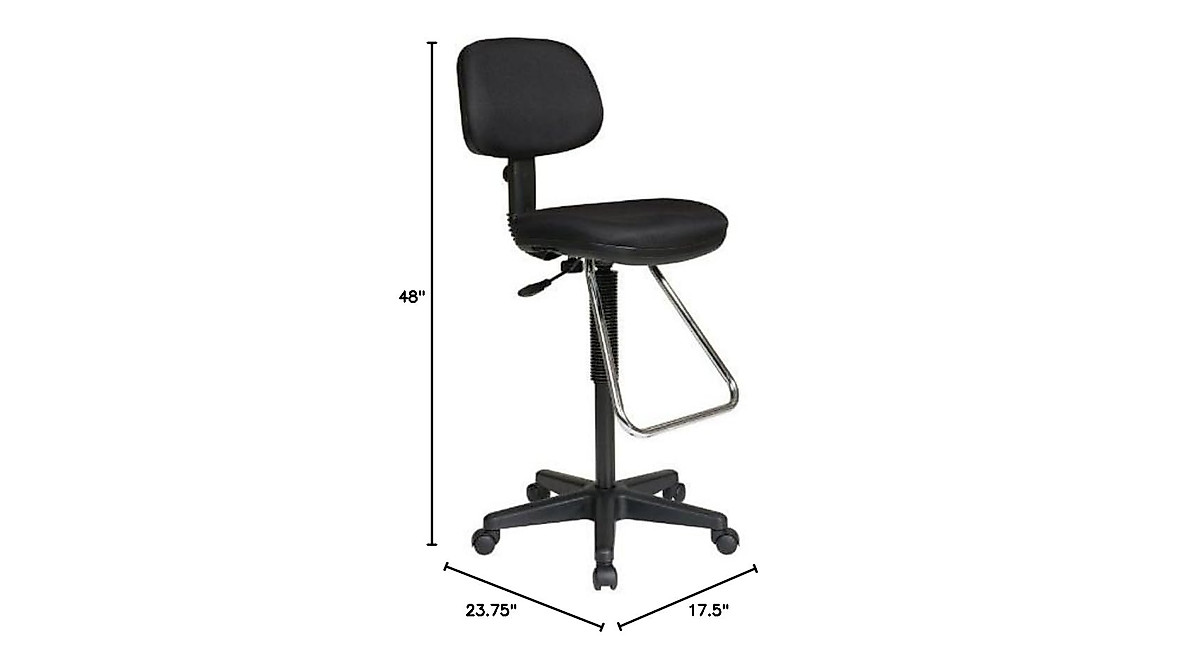 Adjustable Drafting Chair with Chrome Footrest - Office Star