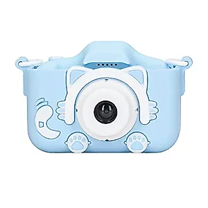 Kids Camera, TF Card Silicone 32GB Children Camera Quakeproof 2000W Pixels for Birthday Gift(Blue)
