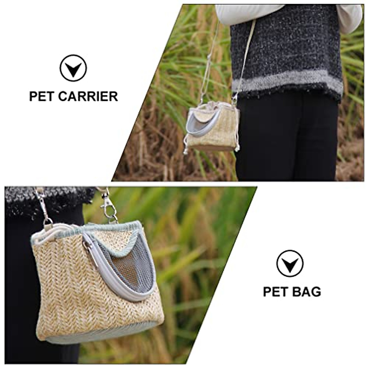 Balacoo Hamster Carrier Bag Small Animal Portable Outgoing Bag Pouch for Sugar Glider Hamster Squirrel Small Animals,Light Coffee,S1151HQ159N1UTG1,14X14CM