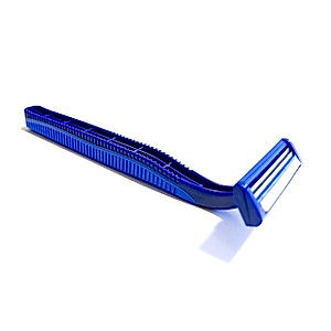 25 Box of Blue Razor Blades Disposable Stainless Steel Hospitality Quality Shavers High End Twin Blade Razors for Men and Women with Aloe Vera Lubrication Strip