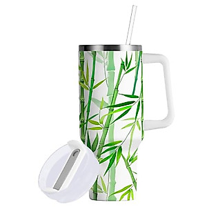 RPLIFE Zen Green Grove 40oz Tumbler with Handle, 30 Oz Tumbler with Handle, Coffee Tumbler for Women