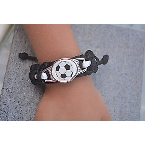 Infinity Collection Soccer Bracelet, Soccer Jewelry, Adjustable Unisex Soccer Paracord Bracelets - Soccer Gifts For Boys and Girls, Soccer Accessories, Soccer Team