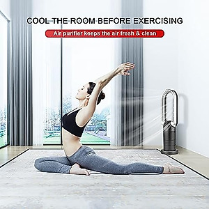 Ocean Loong Bladeless Tower Fan and Air Purifier in one, 9 Speeds & 9 Hs Timer Quiet Cooling Fan, 120 ° Oscillating Bladeless Fan with Remote, 29 inch Powerful Floor Fan for Bedroom Room -Gray