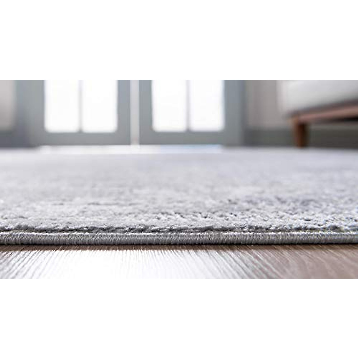 Rugs.com Oregon Collection Rug – 4' x 6' Gray Low-Pile Rug Perfect for Living Rooms, Large Dining Rooms, Open Floorplans