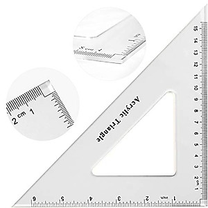 Coopay Large Triangle Ruler Set Square, 30/60 and 45/90 Degrees, Triangle Hollow