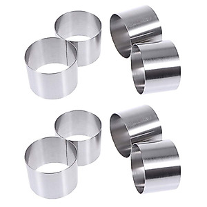 Cabilock Mini Food 8 Pcs Round Mousse Circle Metal Round Ring Mold Funnel Cake Mix Biscuit s Round Cookies DIY Mousse Cake Mold Stainless Steel Cheese Mini Cheese Crackers