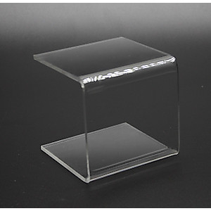 FixtureDisplays® One Riser Combo 5" Cube 3-Sided Clear Plexiglass Pedestal Lucite Acrylic Display Risers Jewelry Showcase Fixtures - 1/8" Thick 16905-5INCH